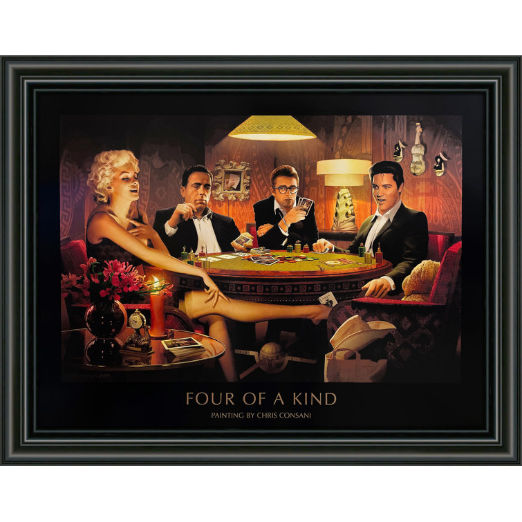 Red Barrel Studio® Four Of A Kind - James Dean,Humphrey Bogart, Elvis & Marilyn Monroe Framed On ...